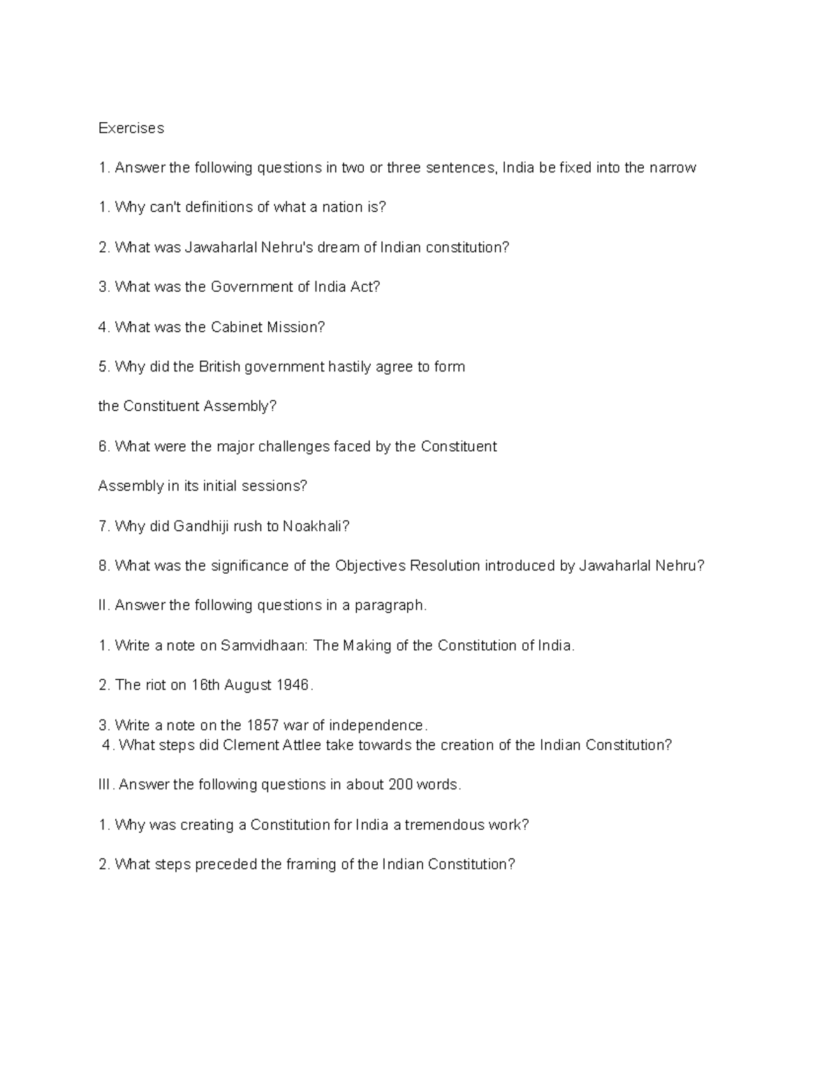 Samvidhaan: The Making of the Constitution of India - Exercise Notes ...