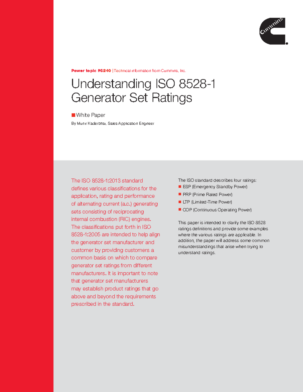 ISO 8528 Generator Set Ratings Overview - By Munir Kaderbhai - Studocu