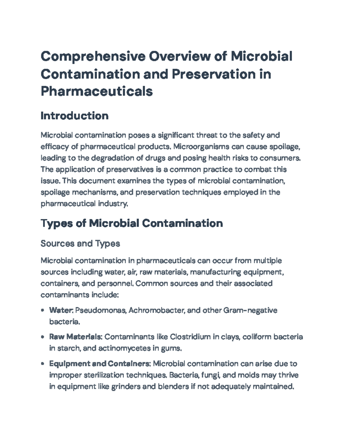 Microbial Contamination & Preservation Techniques in Pharmaceuticals ...