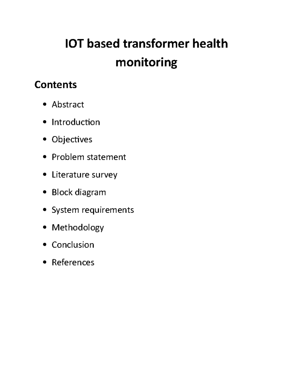 Iot based transformer health monitoring - IOT based transformer health ...