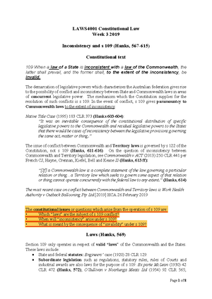 Week 12(A) - Overview of Express Rights and Freedoms in Australia - Studocu