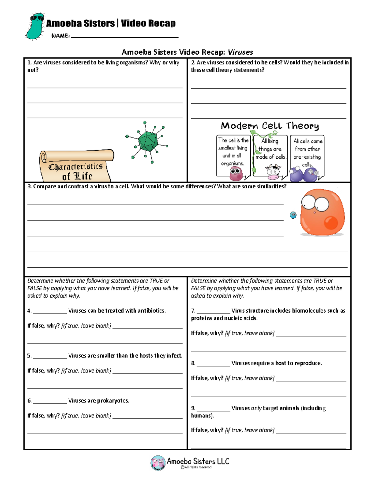 Viruses Study Notes: Amoeba Sisters Video Recap - Studocu
