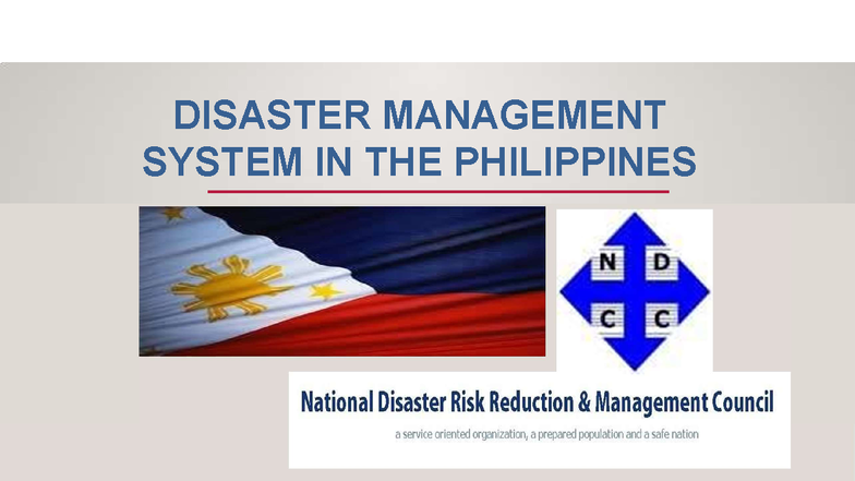 CU 2 Disaster Management System in the Philippines: A Comprehensive ...
