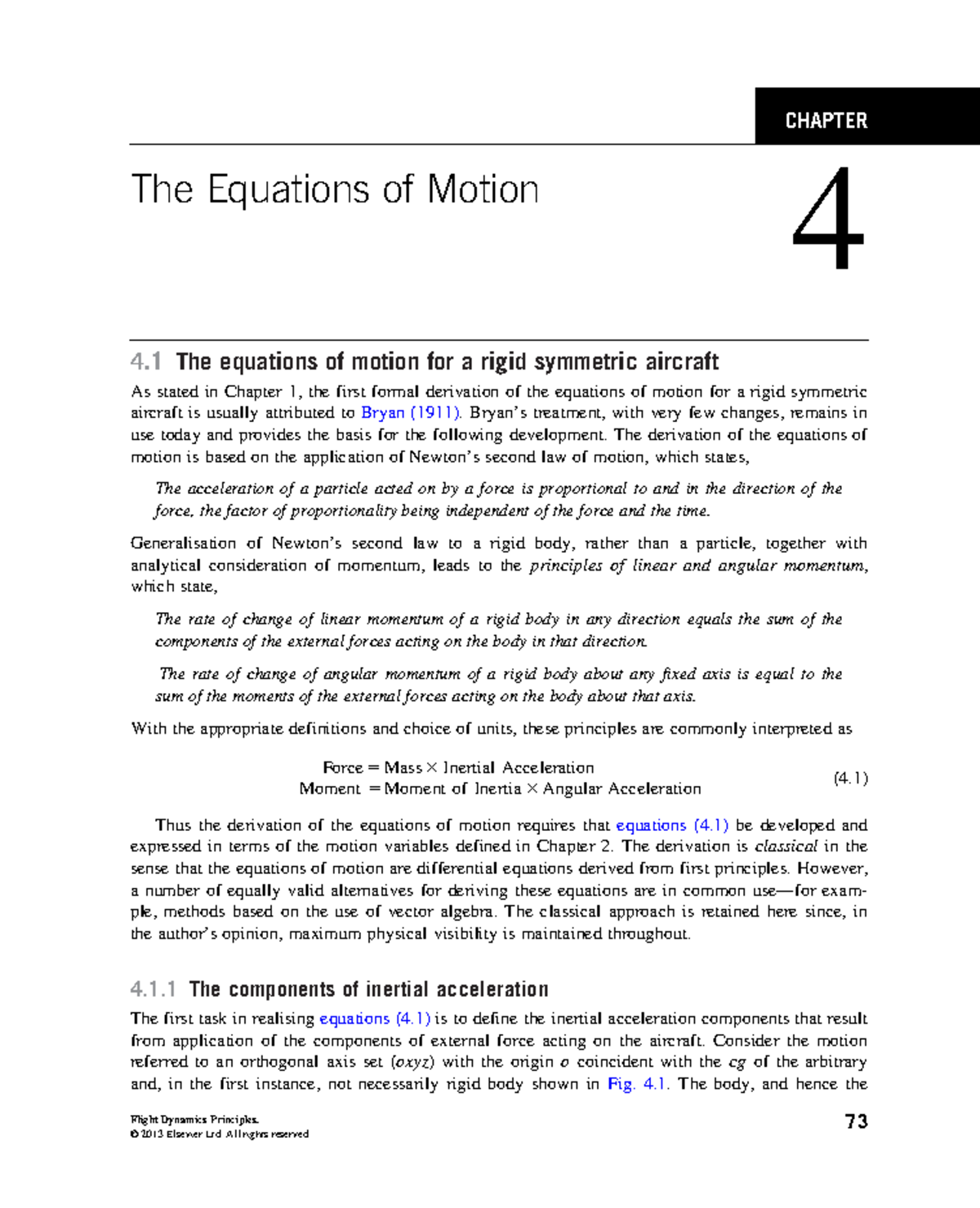 Chapter 4: Equations of Motion in Flight Dynamics (AER-2013) - Studocu