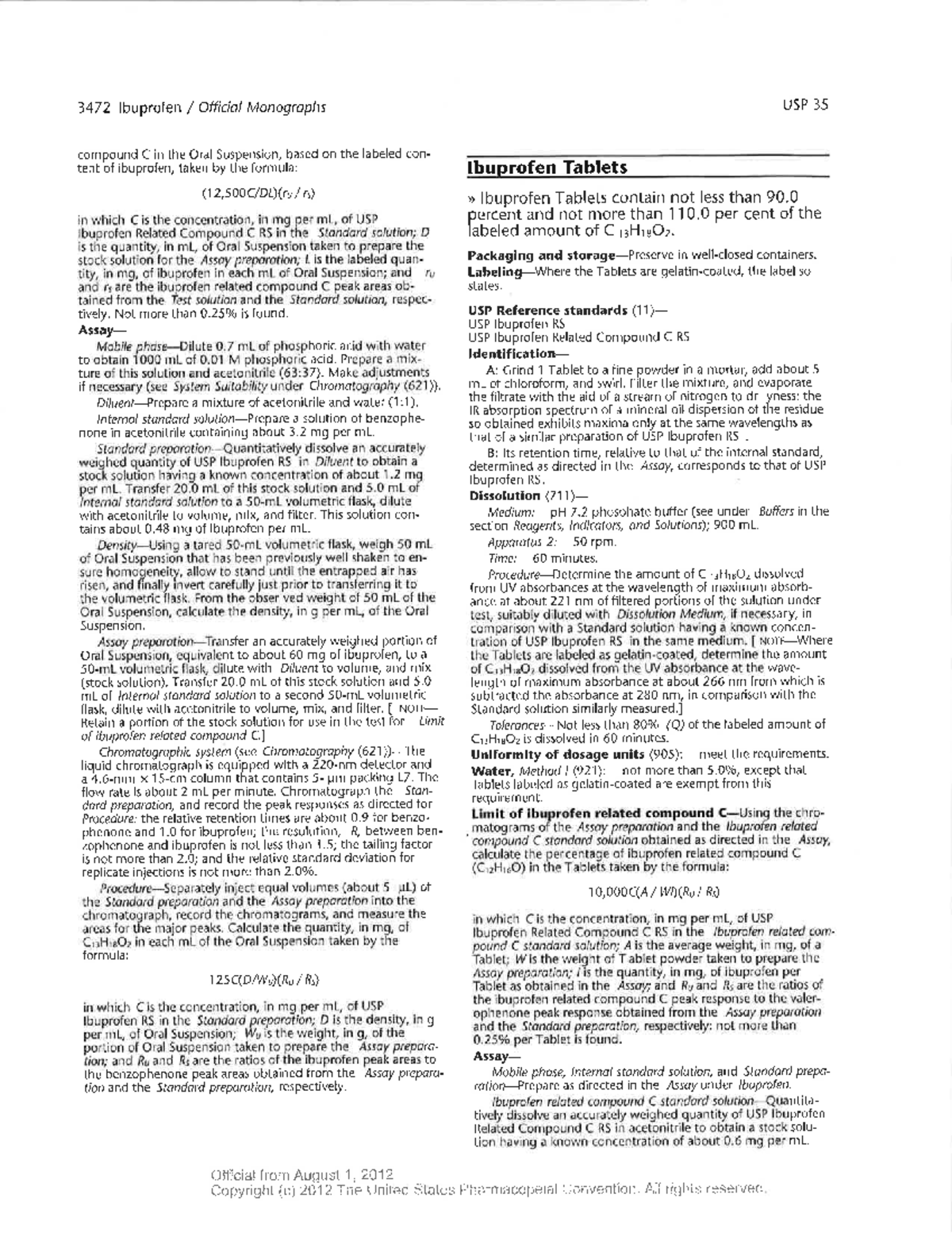 Tabletusp 020722 - exam material - 3472 Ibuprofen Official Monographs ...