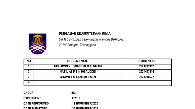Lab Report Fluid Dynamics Experiment Uitm Kejuruteraan Kimia Studocu
