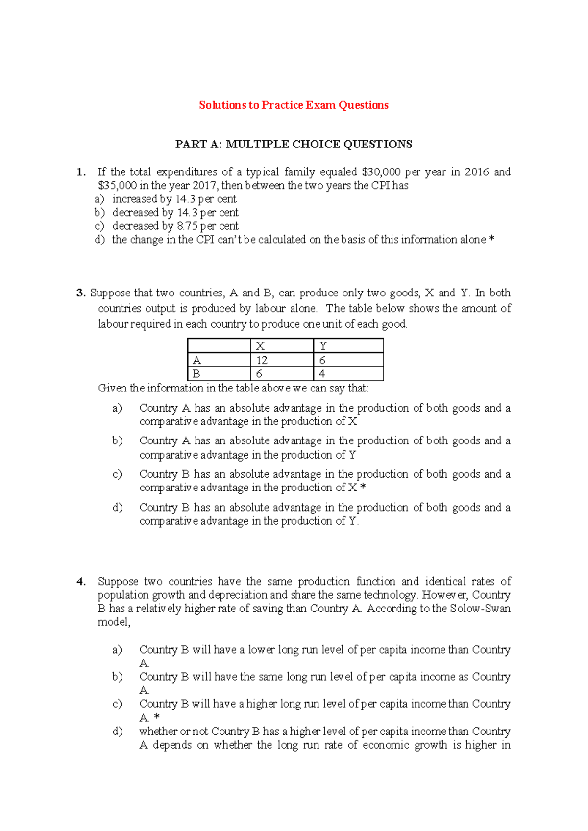 Practice Exam Questions - Solutions - Solutions to Practice Exam ...
