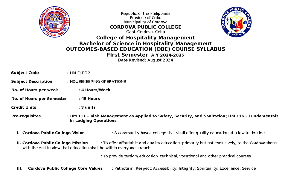HOUSEKEEPING OPERATION - HANDLING REQUESTS LESSON GUIDE - Studocu