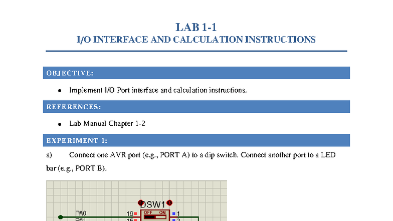LAB 1: INTERFACE & CALCULATION INSTRUCTIONS REPORT - Studocu