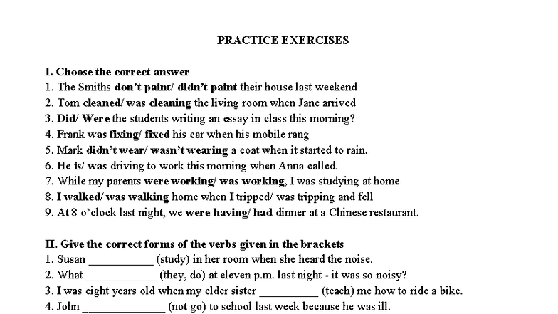 Unit 1, 2, 3 - Grammar Practice Exercises and Answers - Studocu