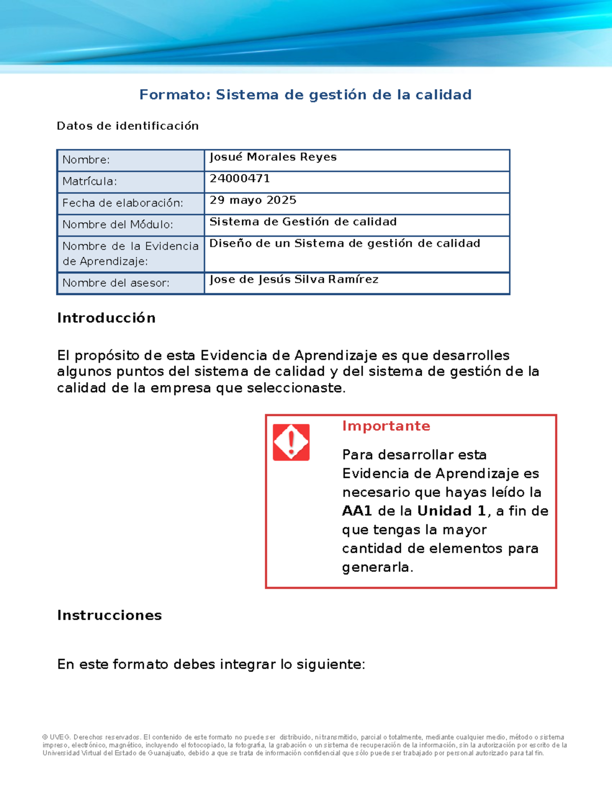 SGC EA2: Diseño de un Sistema de Gestión de Calidad para Bolsas Wolf - Studocu
