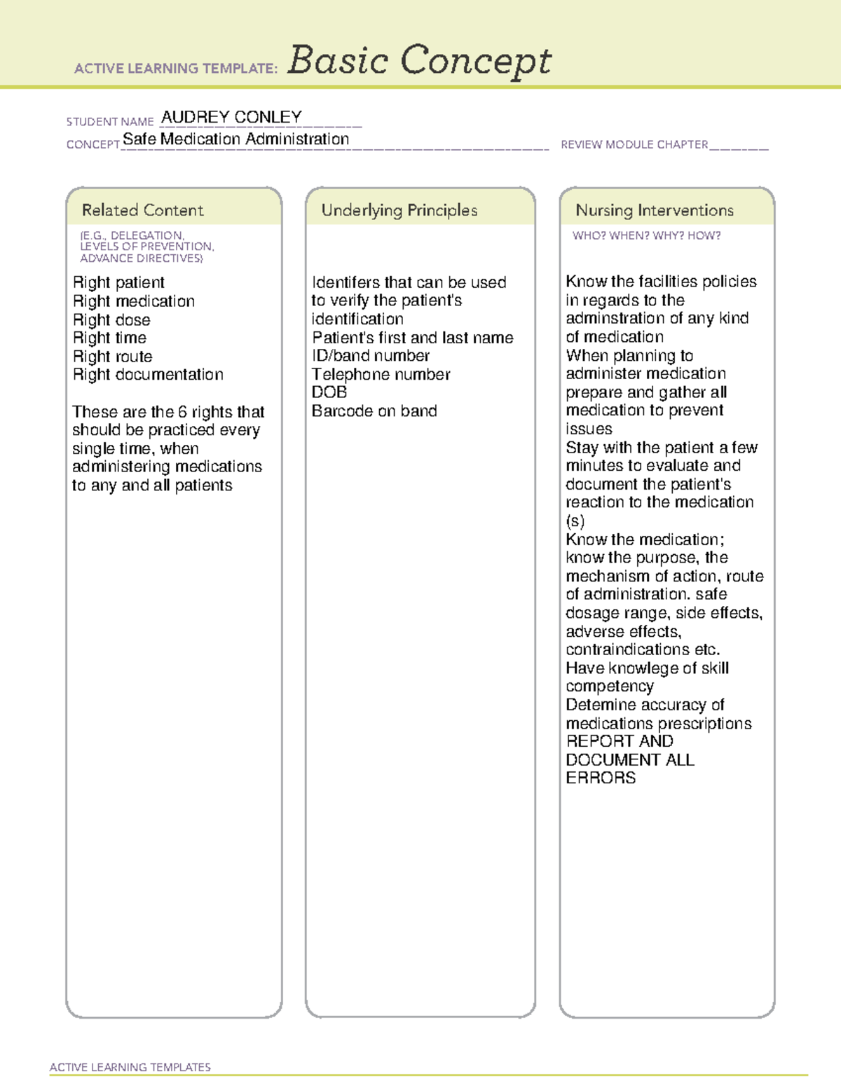 Basic Concept Safemedadministration - ACTIVE LEARNING TEMPLATES Basic ...