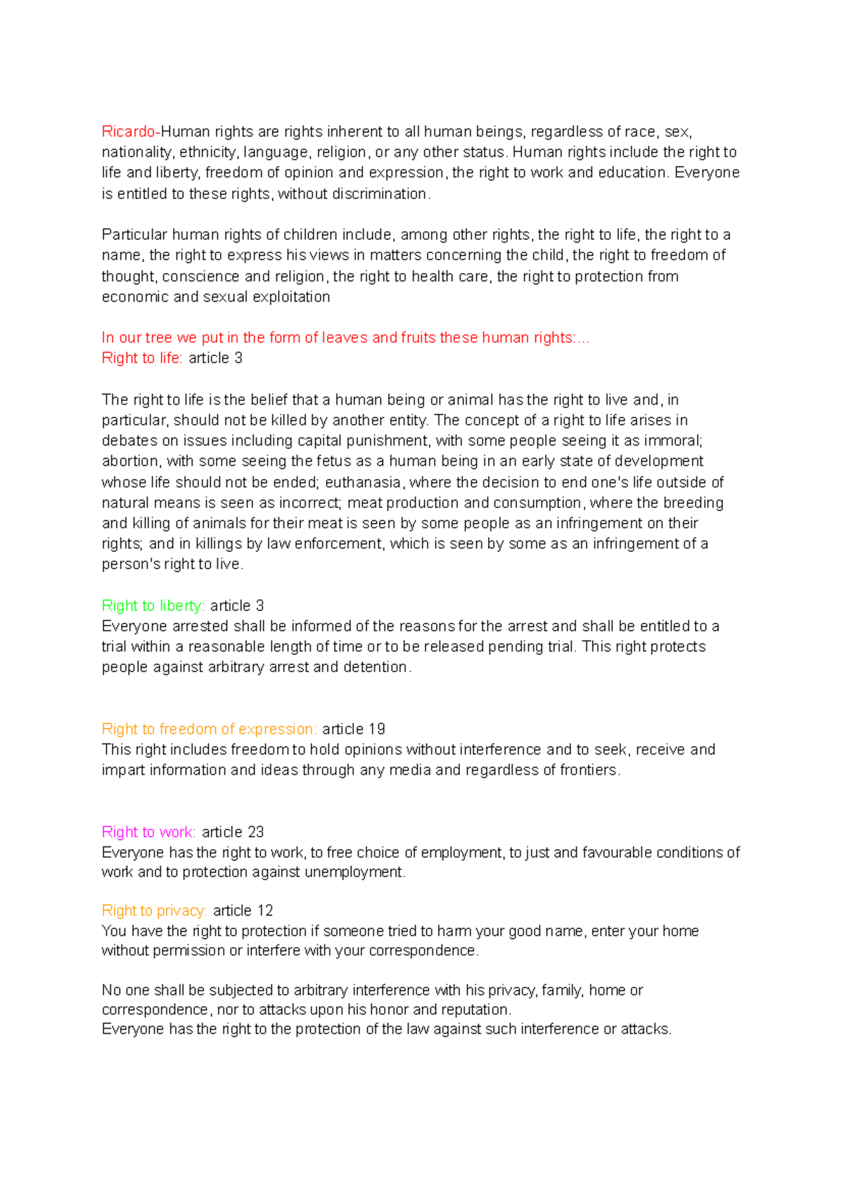 Human Rights Overview: Key Articles and Child Rights Explained - Studocu