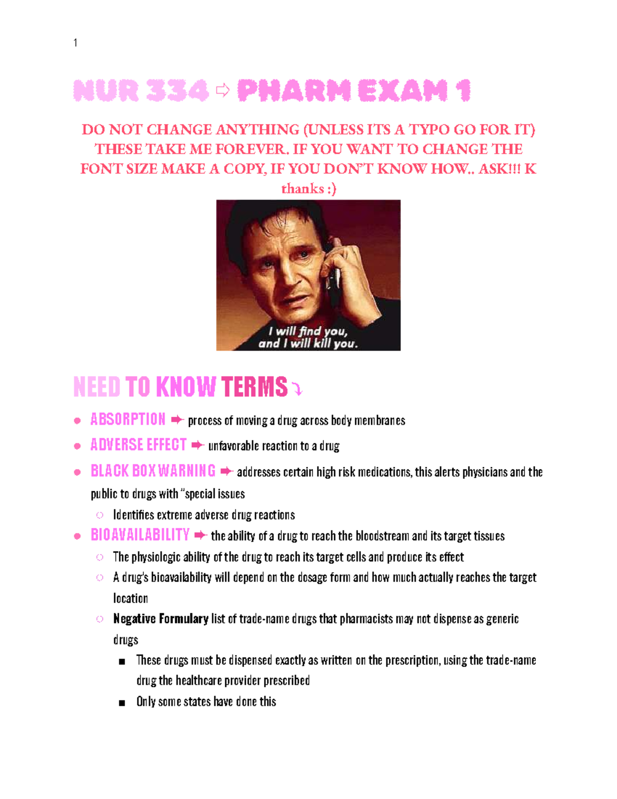 NUR 334 Pharm Exam 1 - Comprehensive Study Guide - Studocu