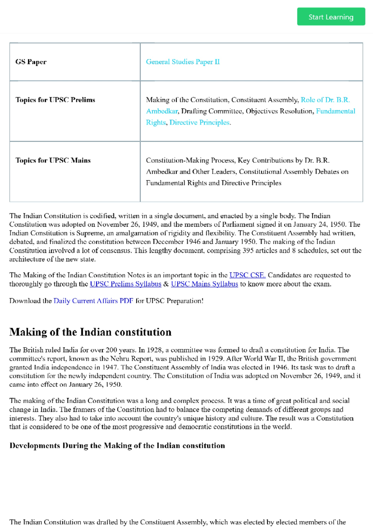 Making of the Indian Constitution Constituent Assembly & More - UPSC ...