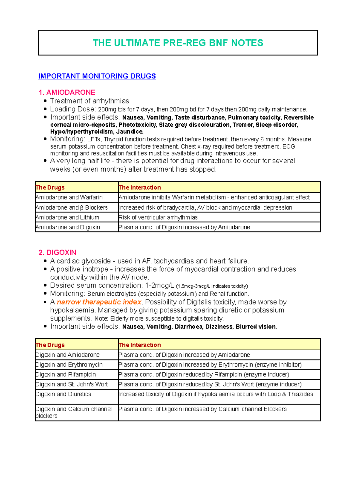Ultimate BNF Notes - THE ULTIMATE PRE-REG BNF NOTES IMPORTANT ...