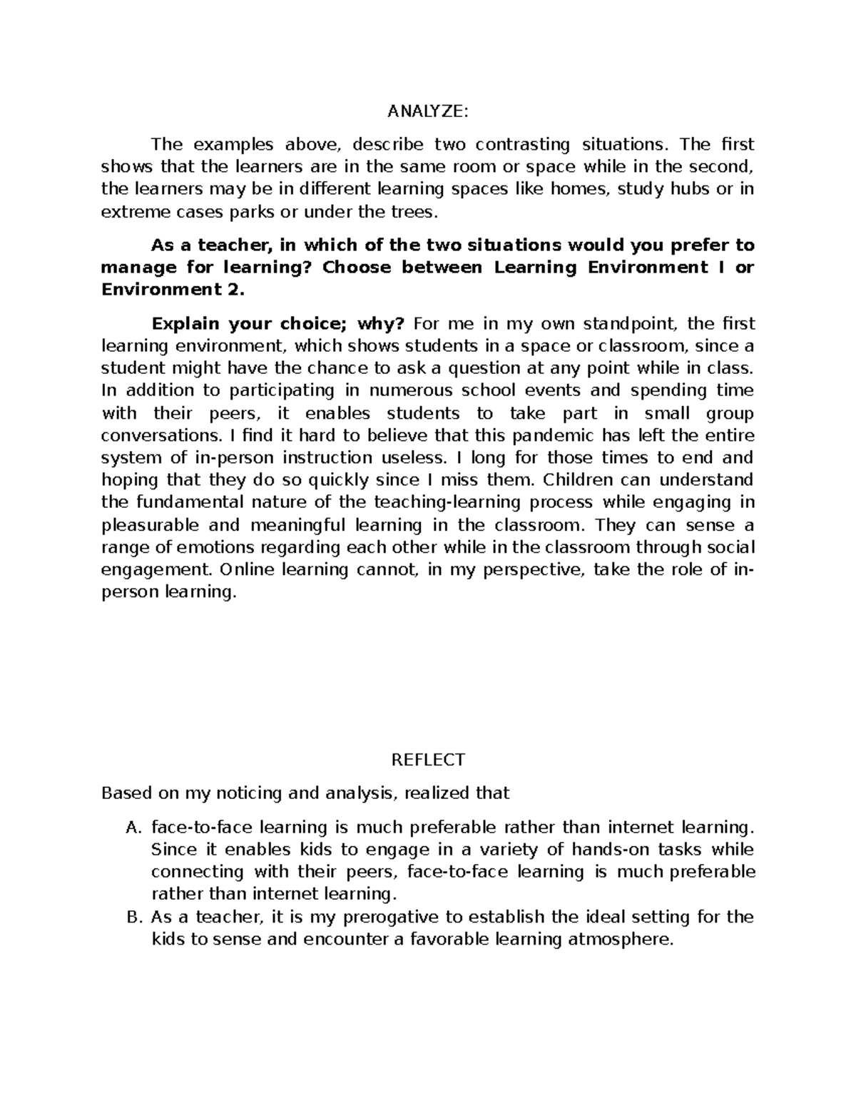 Fs 2 Analyze - fs 2 - ANALYZE: The examples above, describe two ...
