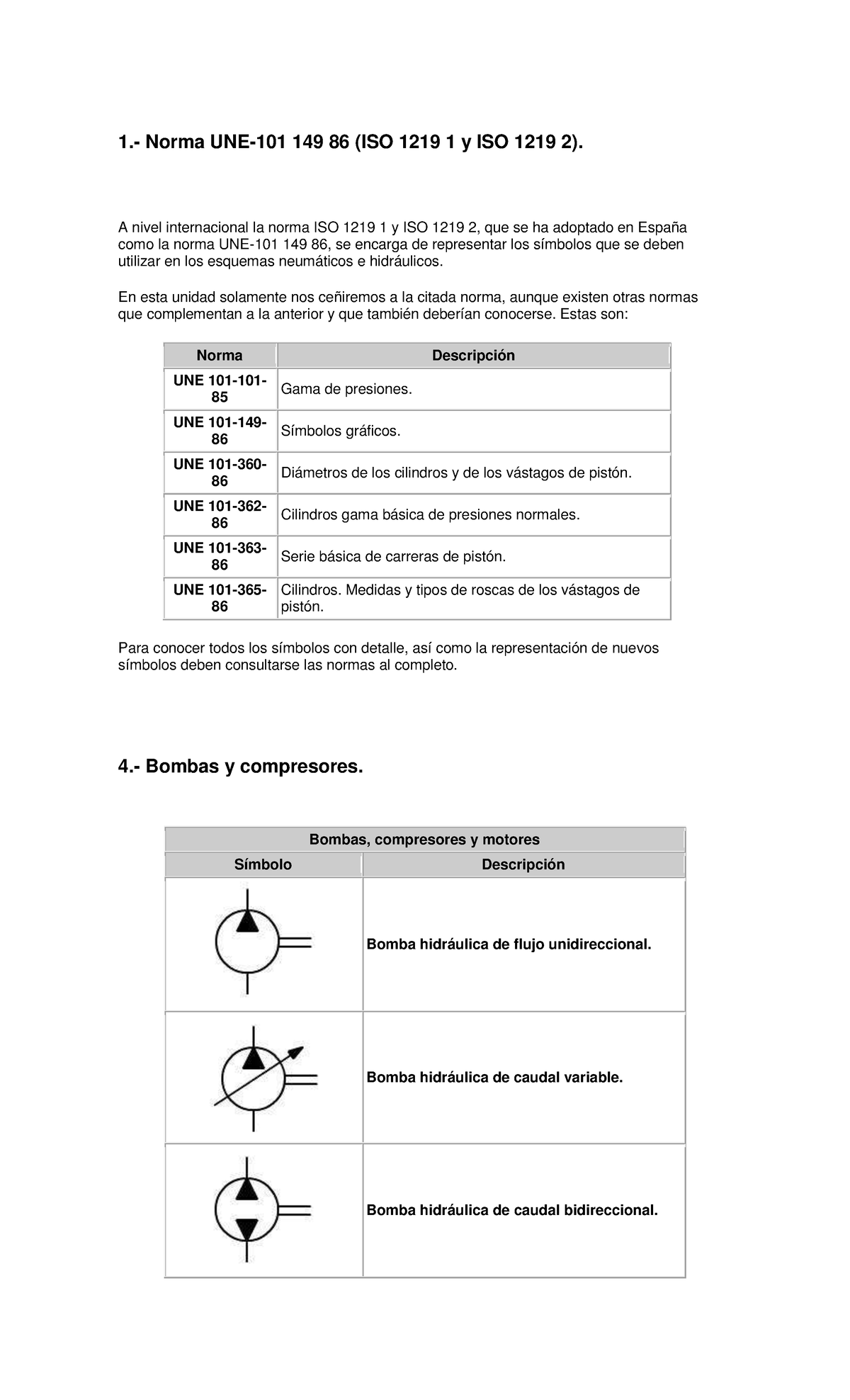 Simbología Hidráulica - 1.- Norma UNE-101 149 86 (ISO 1219 1 y ISO 1219 2). A nivel ...