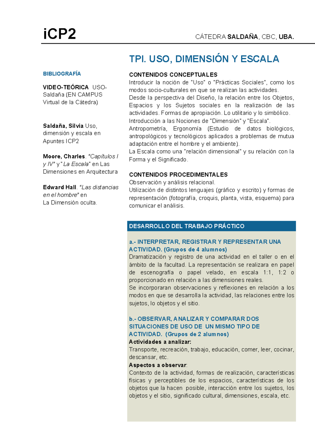 ICP2 TPI: Uso, Dimensión y Escala en Actividades Prácticas - Studocu