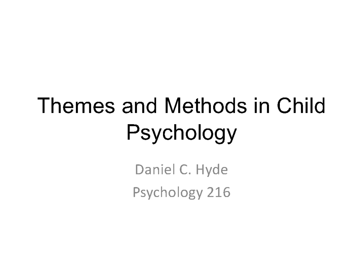Child Development & Research Methods: PSY 216 Outline - Studocu