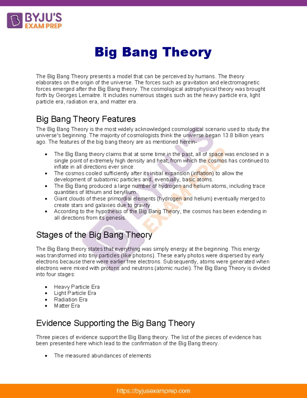 UPSC Big Bang Theory Notes: Origin, Stages & Evidence - Studocu