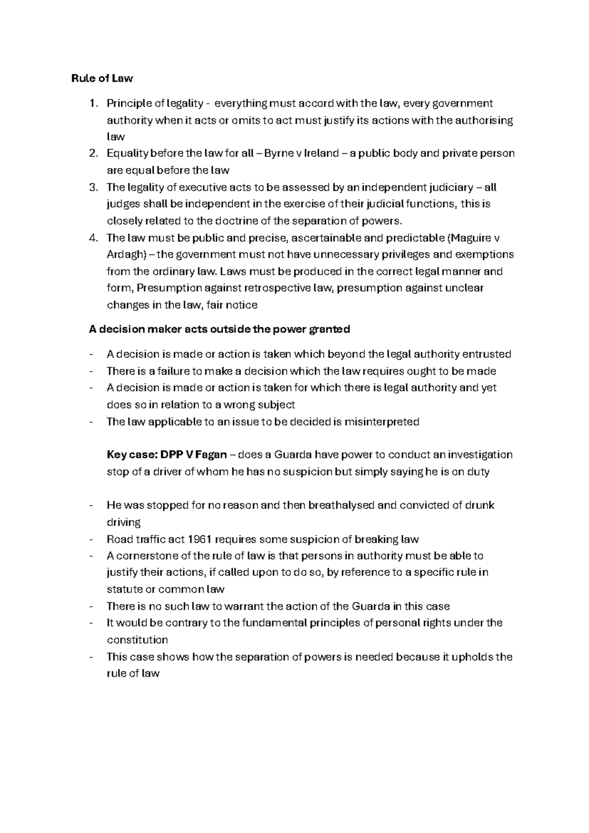 Administrative Law Notes - LW255: Key Principles and Case Studies - Studocu