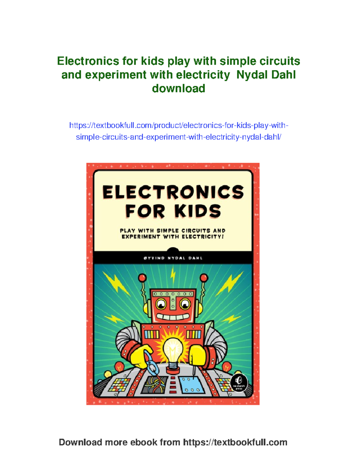 Electronics for Kids: Simple Circuits & Electricity Projects (1st Ed ...
