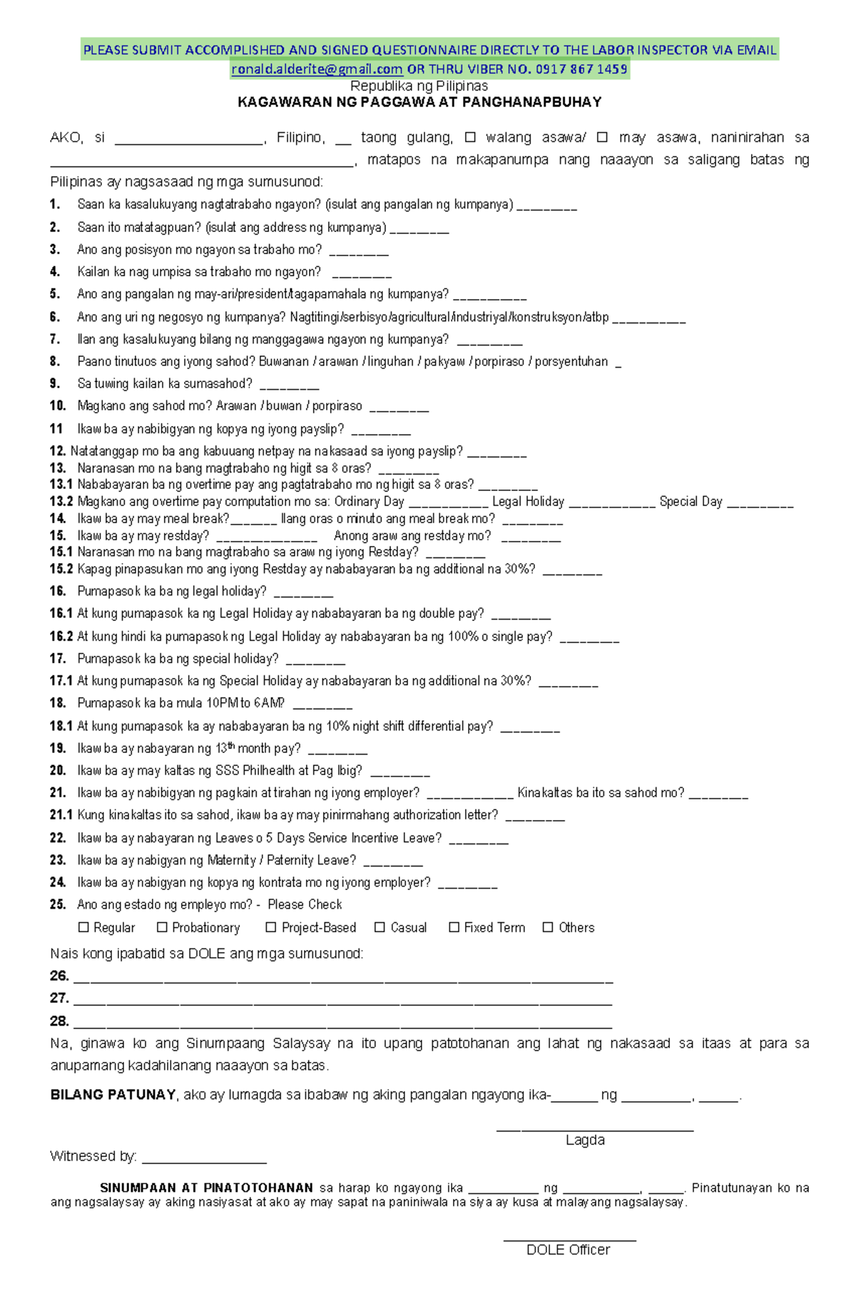 2024 RI DOLE Online Questionnaire Submission Guidelines - Studocu