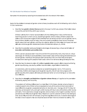 PSY 355 Module Two Milestone - PSY 355 Module Two Milestone Complete ...