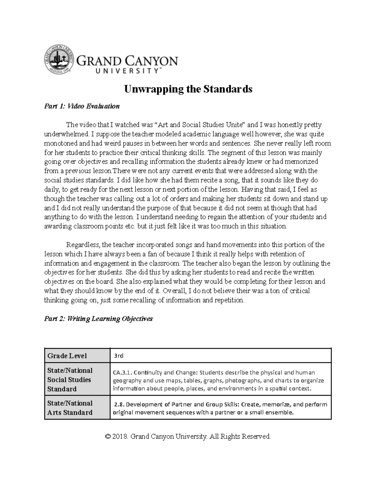 ELM 351 T1 Unwrapping the Standards Chart - Unwrapping the Standards ...