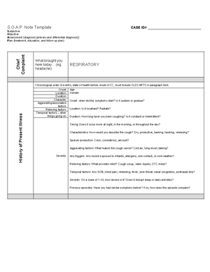 Exam 3 - EAR - SOAP NOTE - S.O.A. Note Template CASE ID ...