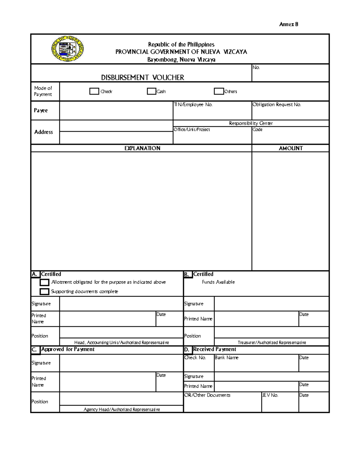 C2006-002 Disbursement Vouchers: Guidelines and Instructions - Studocu