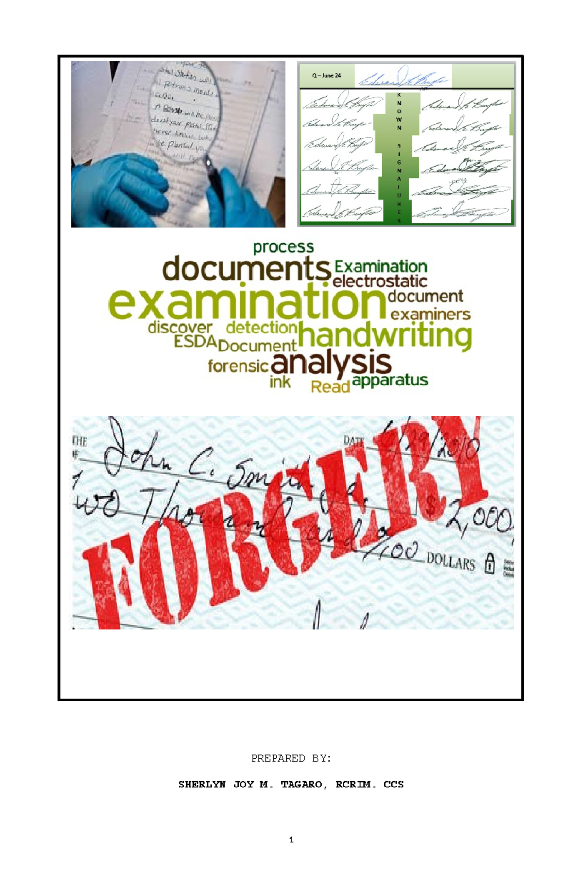 Print notes Forensic Questioned Document Examination - PREPARED BY ...
