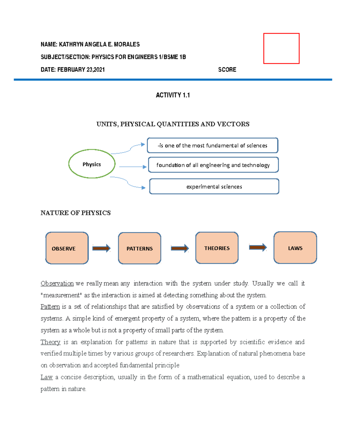 Physics Notes Lesson 1 - UNITS, PHYSICAL QUANTITIES AND VECTORS ...