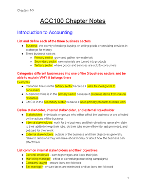 ACC100 Final Exam Review: Key Concepts from Chapters 1-10 - Studocu