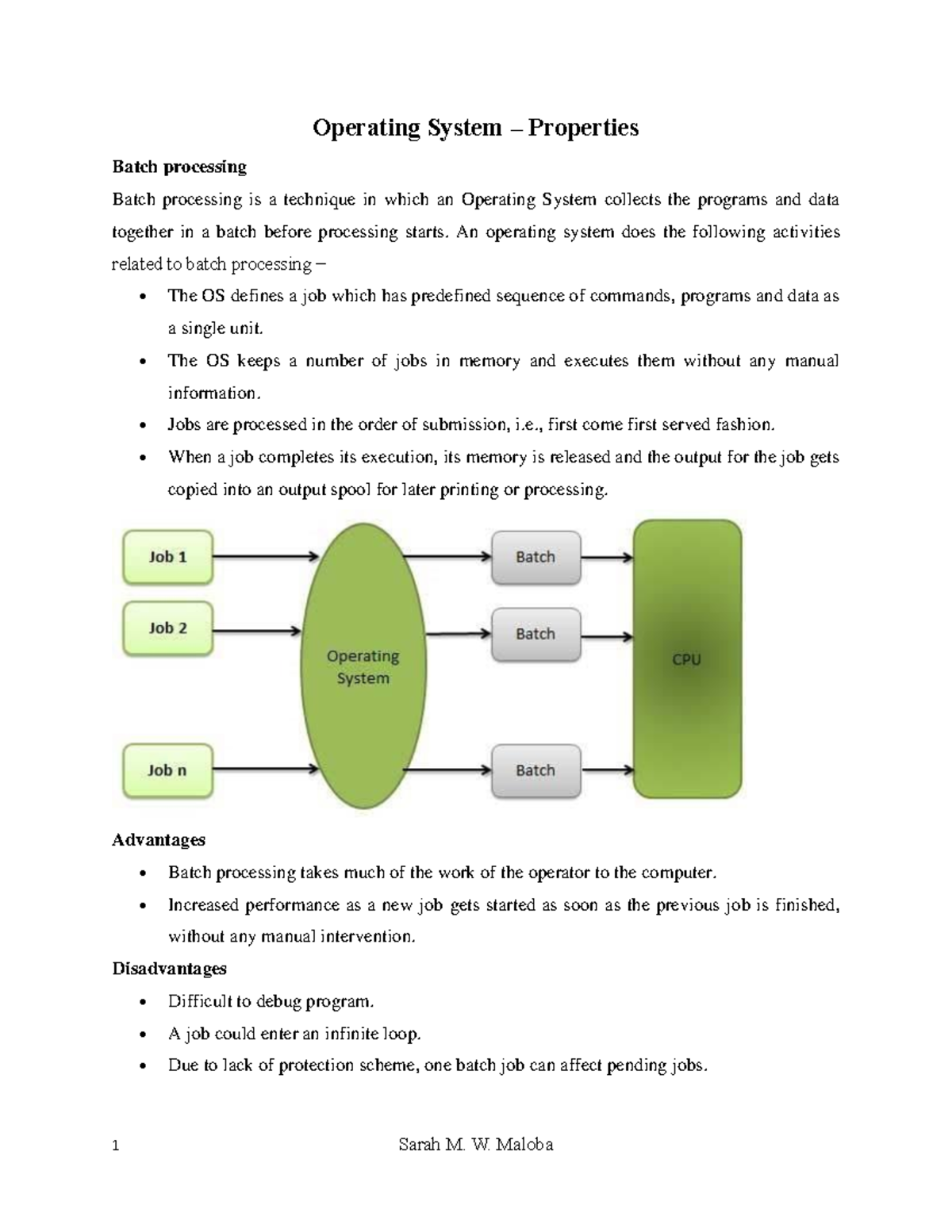 OS Properties: Batch Processing, Multitasking, & Interactivity Concepts ...