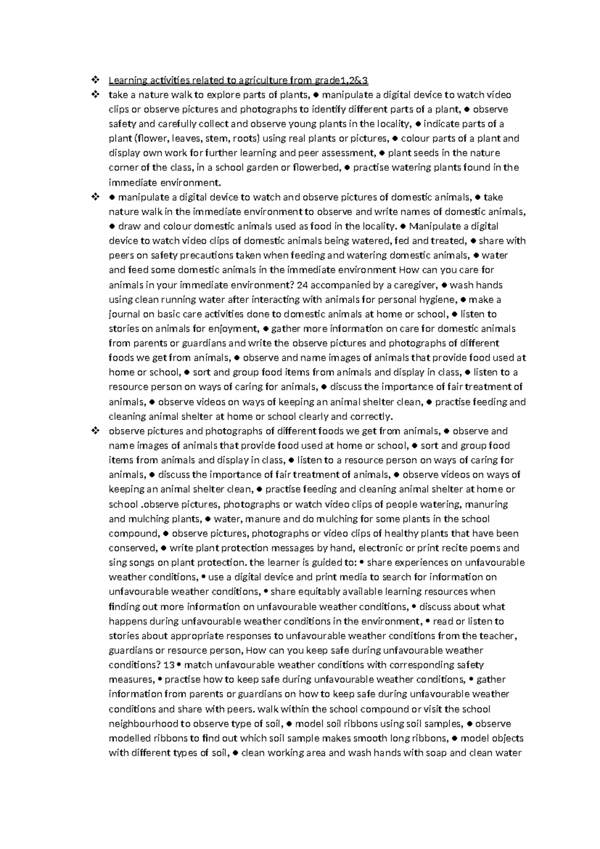 Agriculture 2 - learning activities - Learning activities related to ...