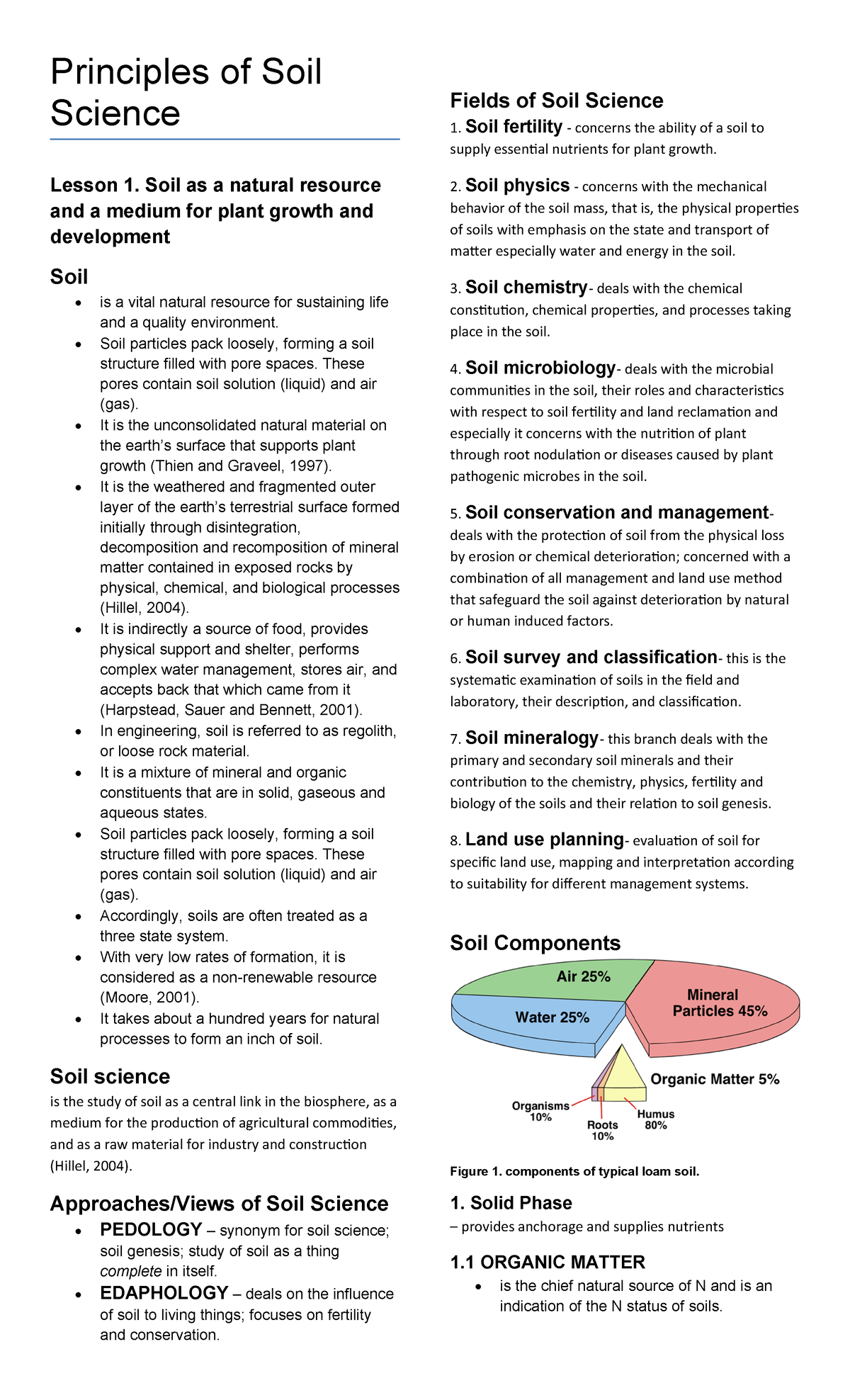 Principles of Soil Science Lesson Notes - BSA 1 - Studocu