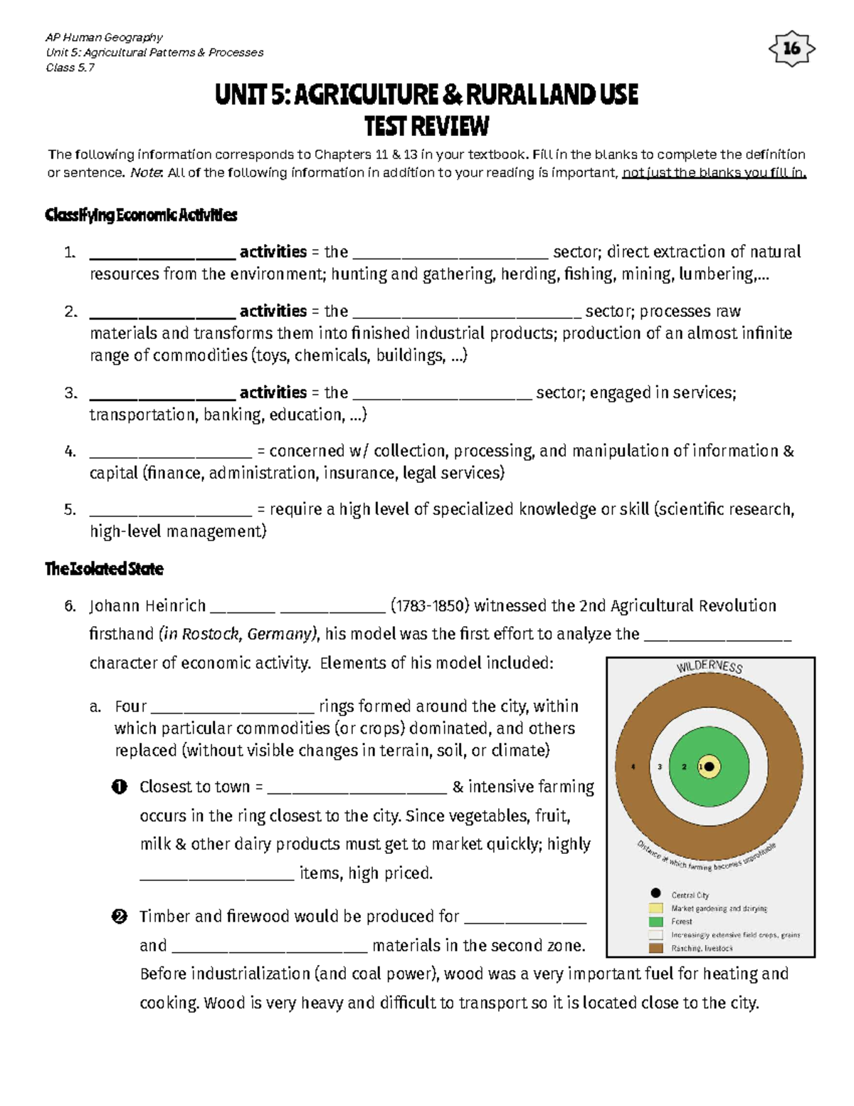 AP Human Geography 5.7: Unit 5 Agriculture Test Review - Studocu