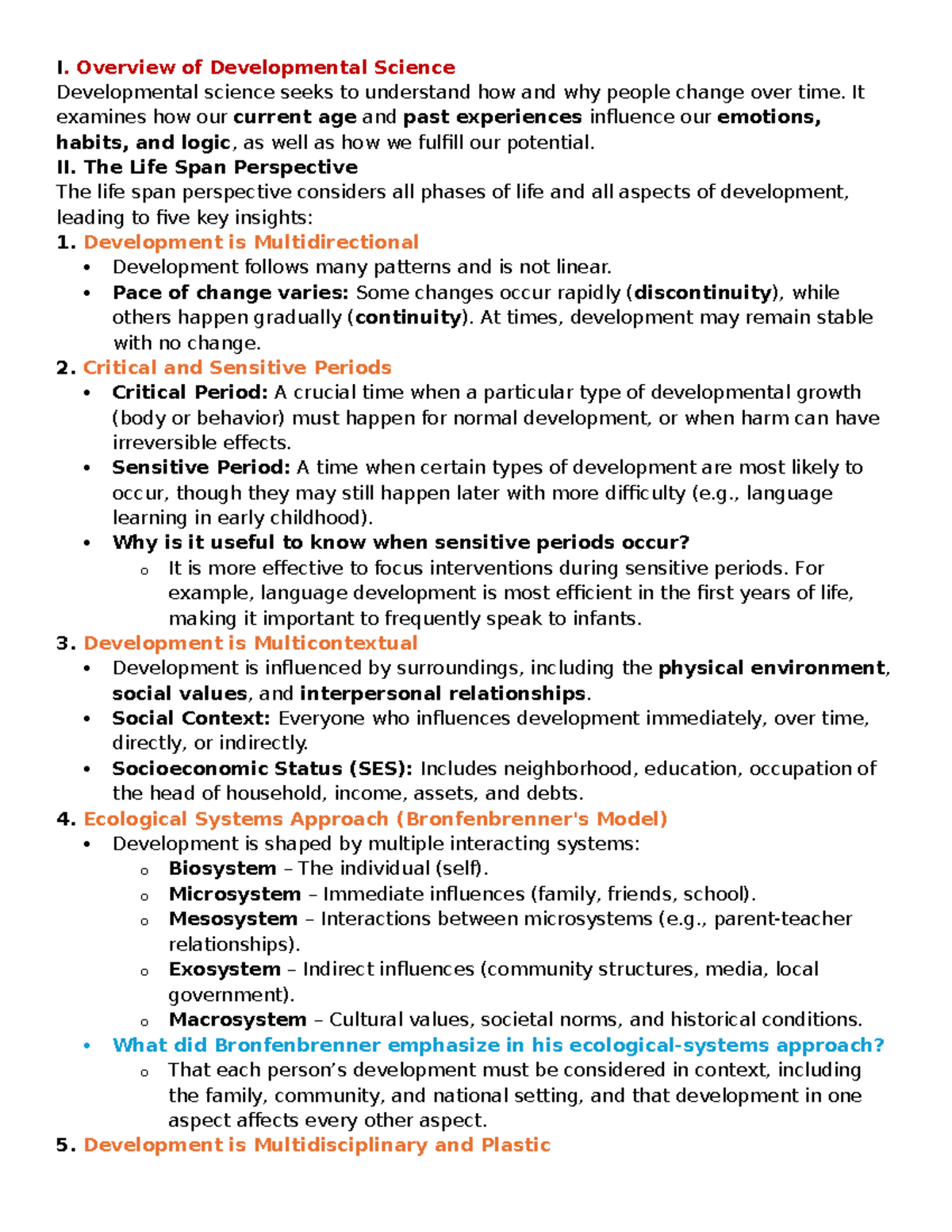 Developmental Psychology Study Guide: Key Concepts and Theories - I ...