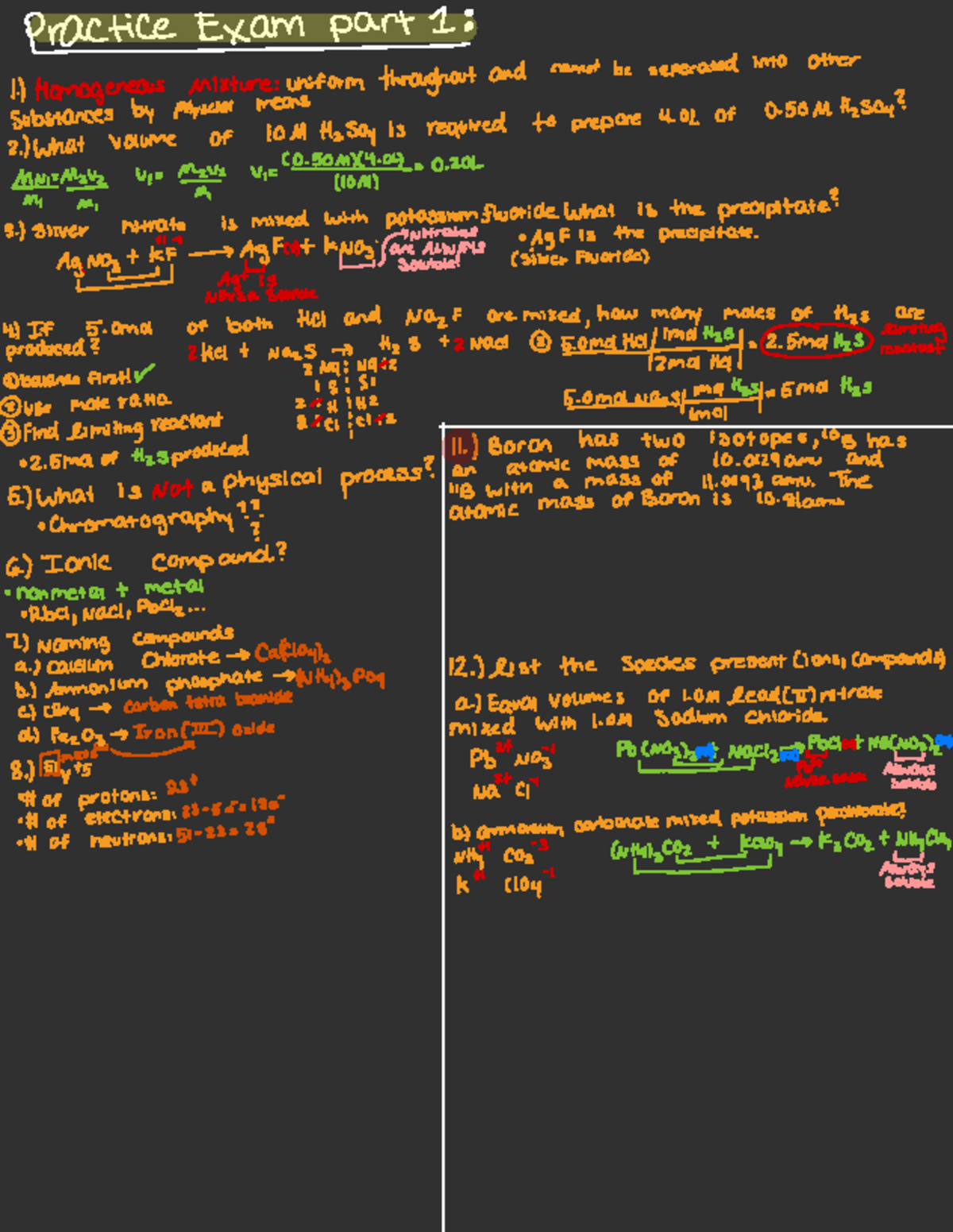 Final Exam ACS Exam - I took these notes throughout the semester, and a ...