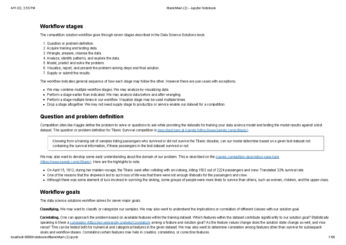 Titanic Survival Analysis Workflow - PYTHON - Studocu