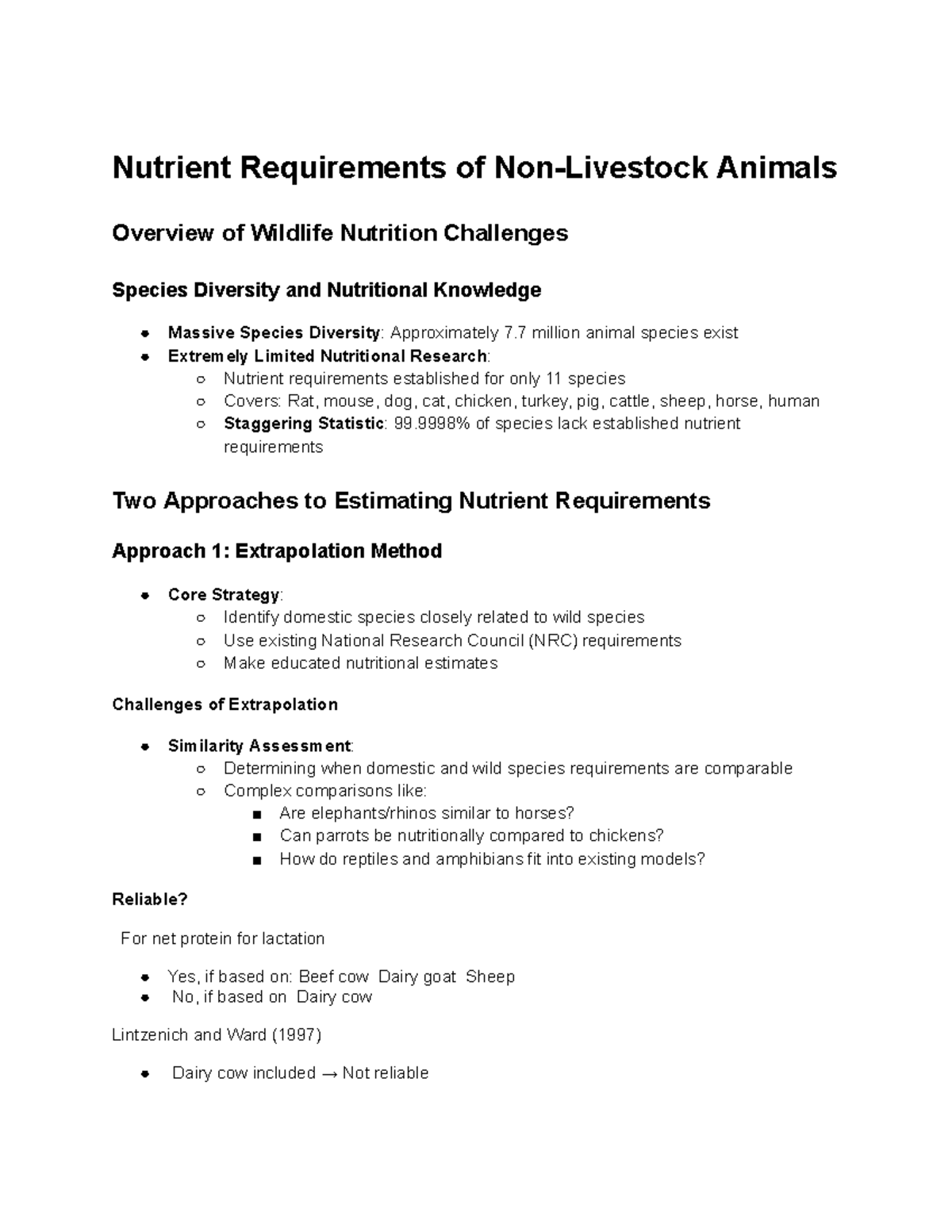 Nutritional Requirements and Energy Metabolism in Animals (ANSC 789 ...