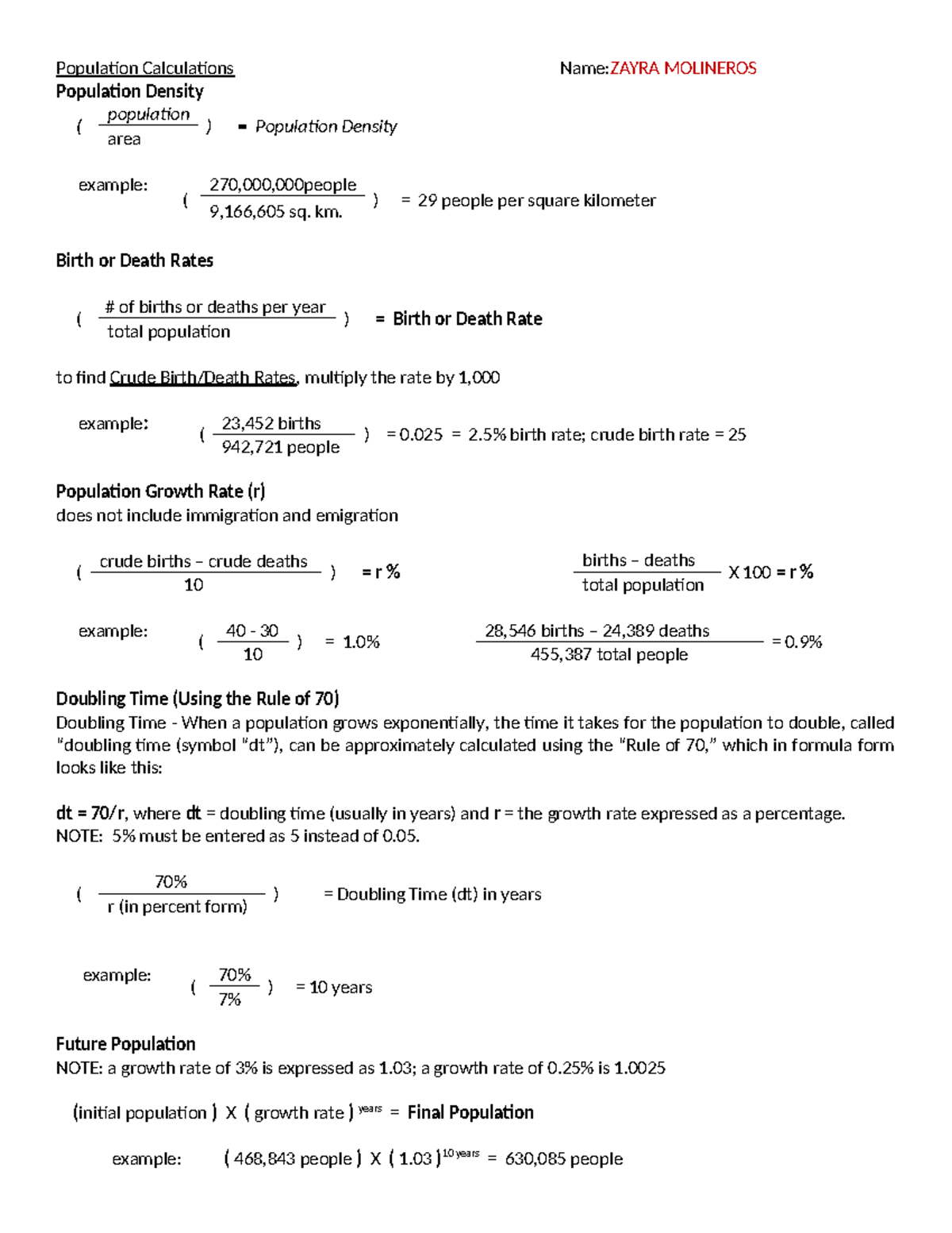 Population Calculations: Density, Growth Rates, and Doubling Time (03 ...