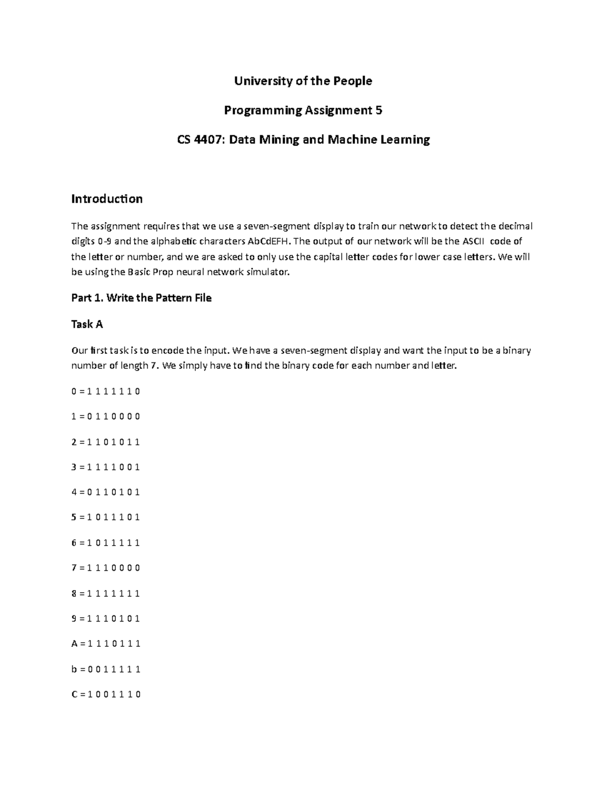 CS 4407 Midterm: Programming Assignment 5 on Neural Networks - Studocu