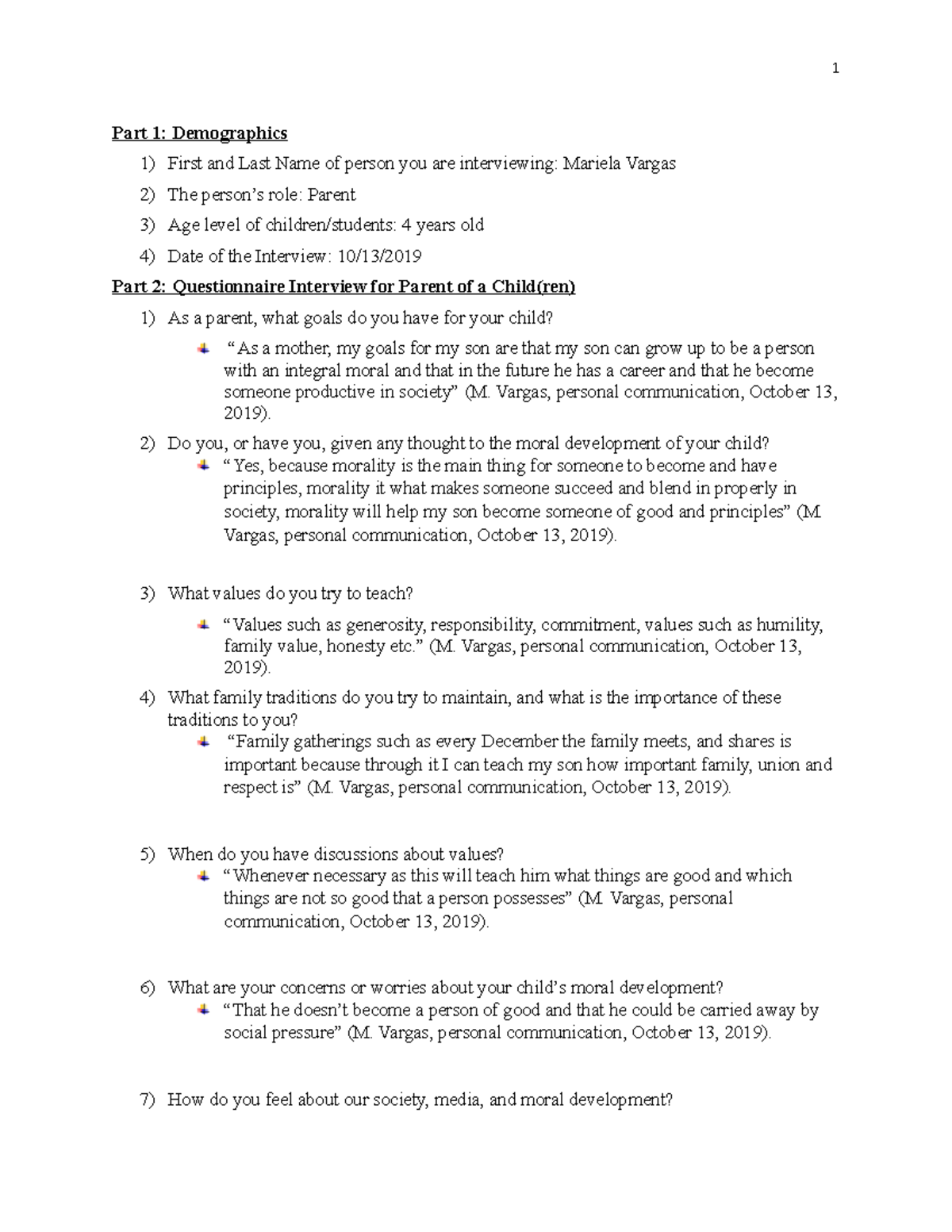 Character Education Interview Assignment: Insights and Strategies - Studocu