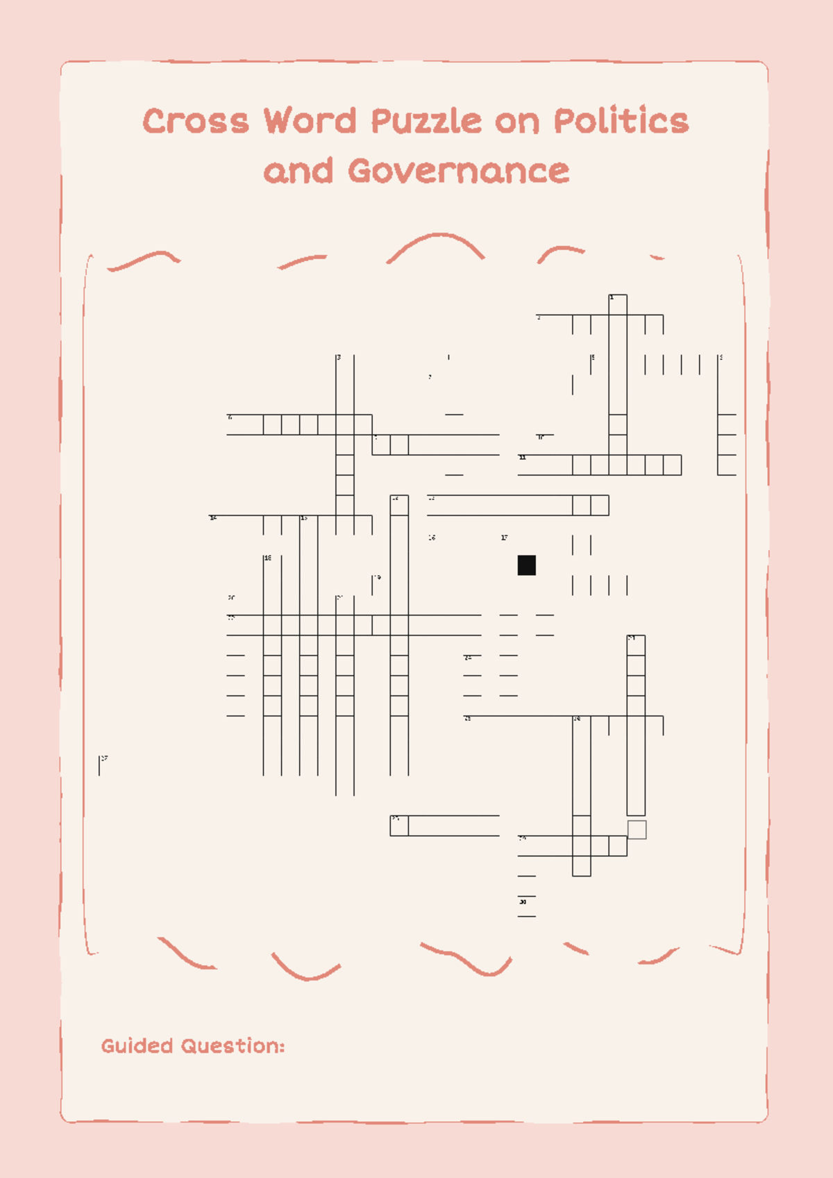 Crossword Puzzle on Politics & Governance: Final Exam Review - Studocu