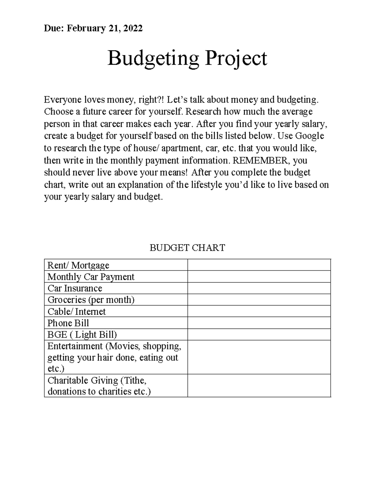 Budgeting Project 2 - Bsbsnsn - Budgeting Project Everyone loves money ...