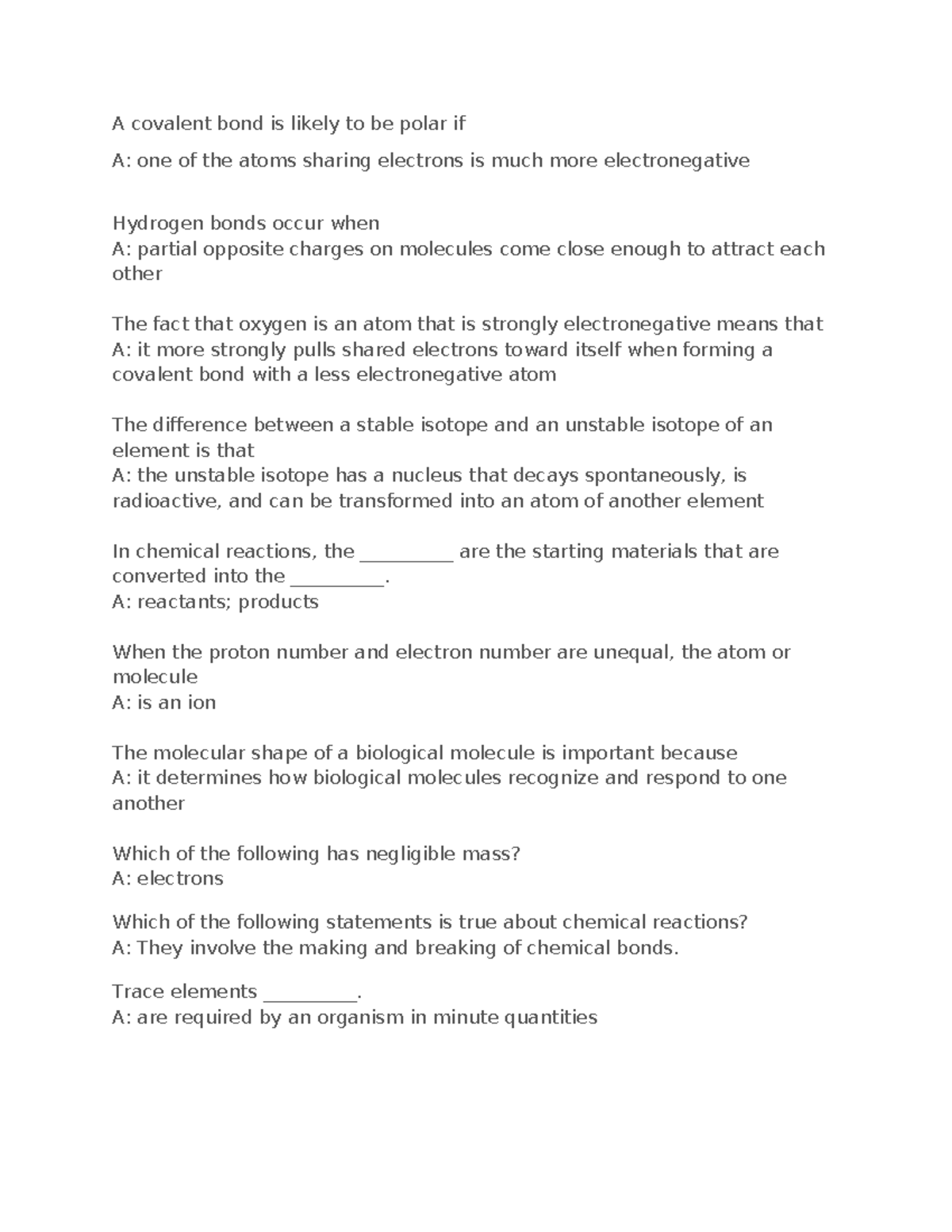 Introduction to Covalent Bonds & Chemical Reactions - Chem 101 - Studocu