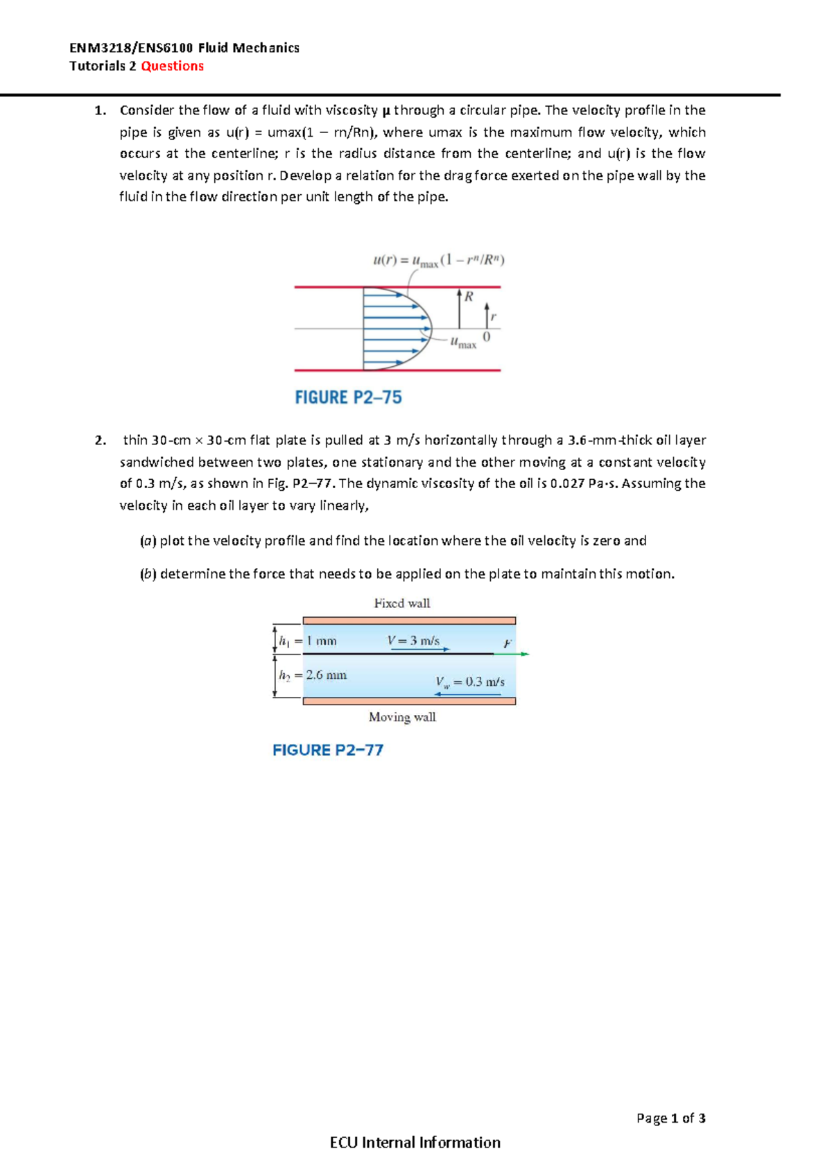 Fluid Mechanics Tutorial 2: Key Questions and Concepts - Studocu